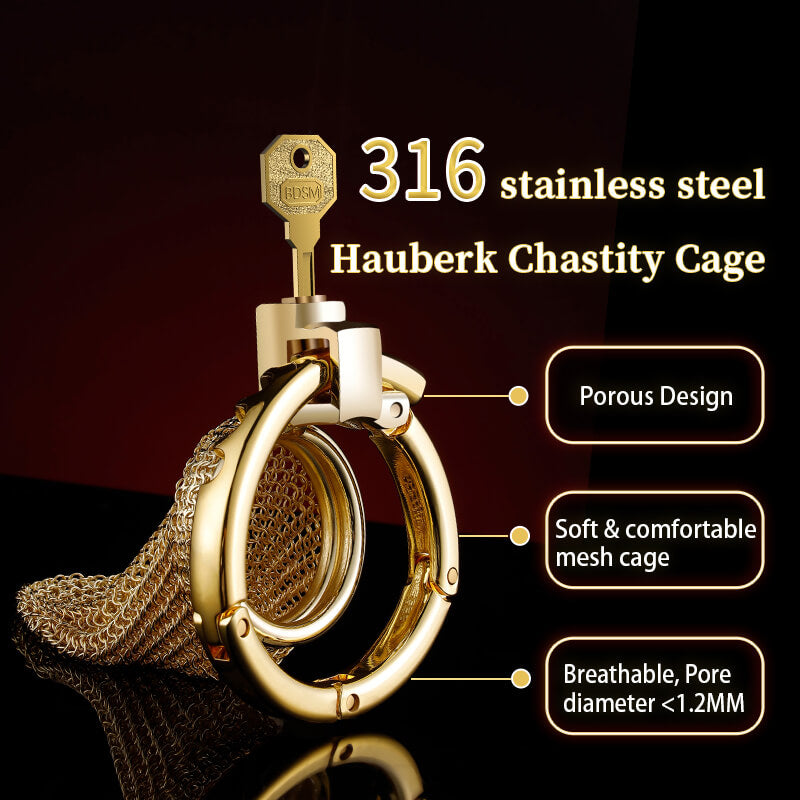 Golden Adjustable Chainmail Chastity Cage – topchastity