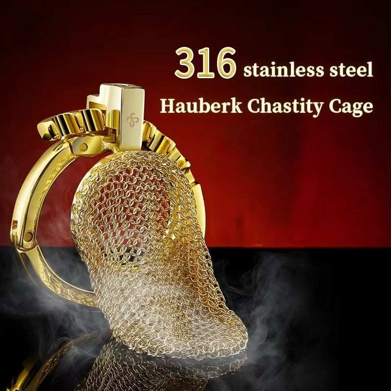 Golden Adjustable Chainmail Chastity Cage – topchastity