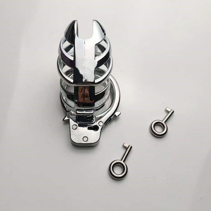 Adjustable Metal Male Chastity Cage with Handcuff Design – topchastity